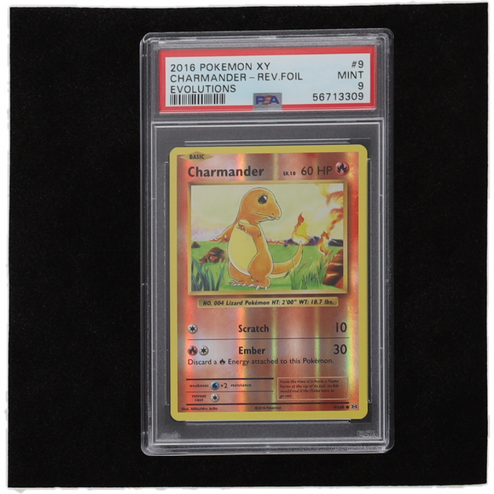 Charmander Pokemon 2016 Evolutions #09 Reverse Holo (PSA 9) | Pristine ...