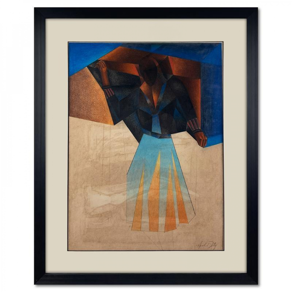 Neal Doty Signed "Untitled" 25x31 Custom Framed Original Mixed Media ...