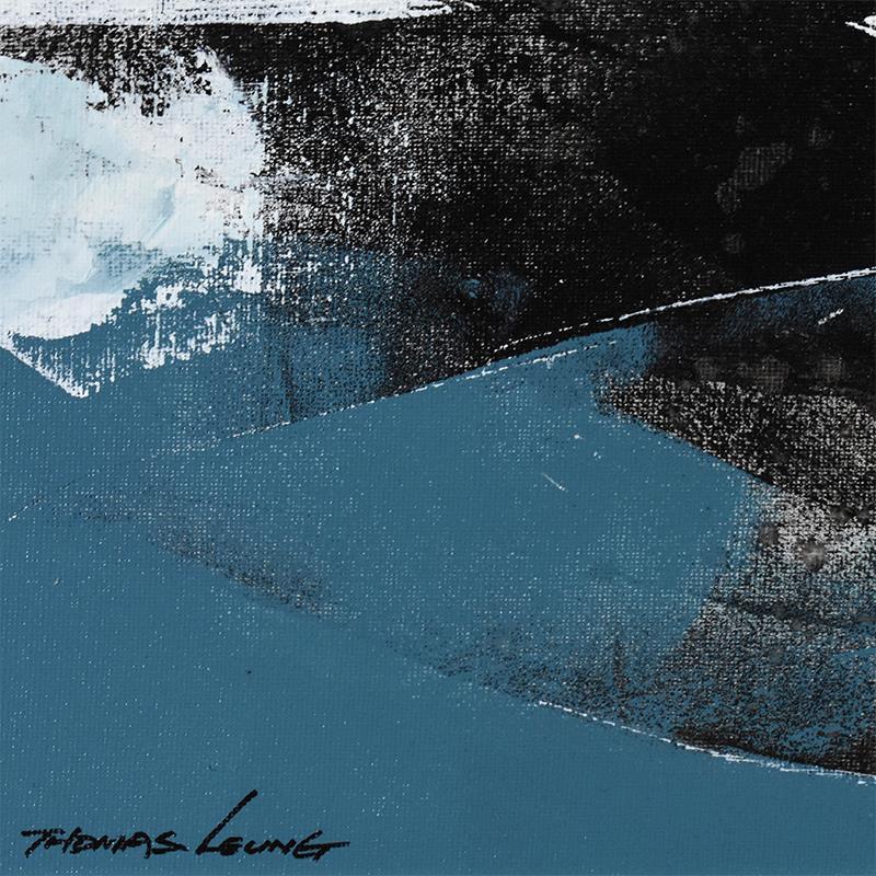 "Abstract Wave 17" 22x22 Custom Framed Original Acrylic Painting on Canvas Board by Thomas Leung ...