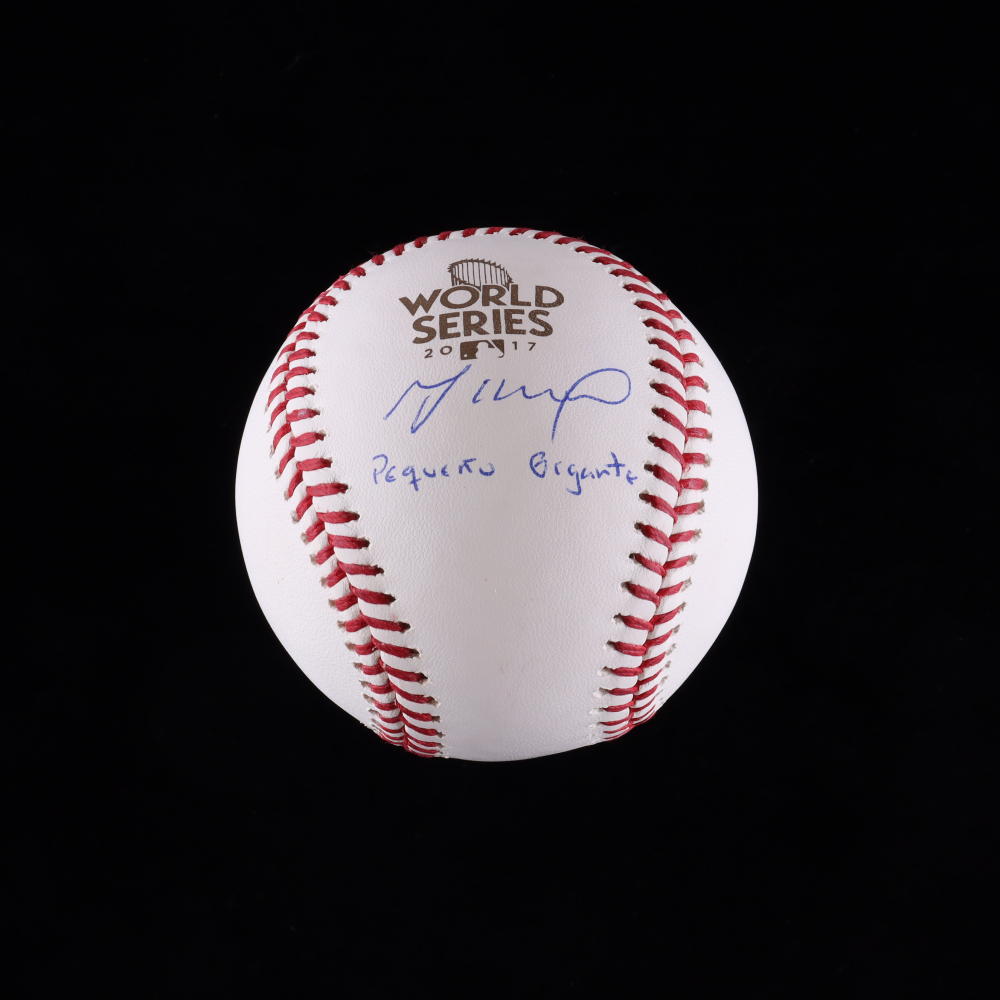 Jose Altuve Signed 2017 World Series Baseball Inscribed "Pequeno ...