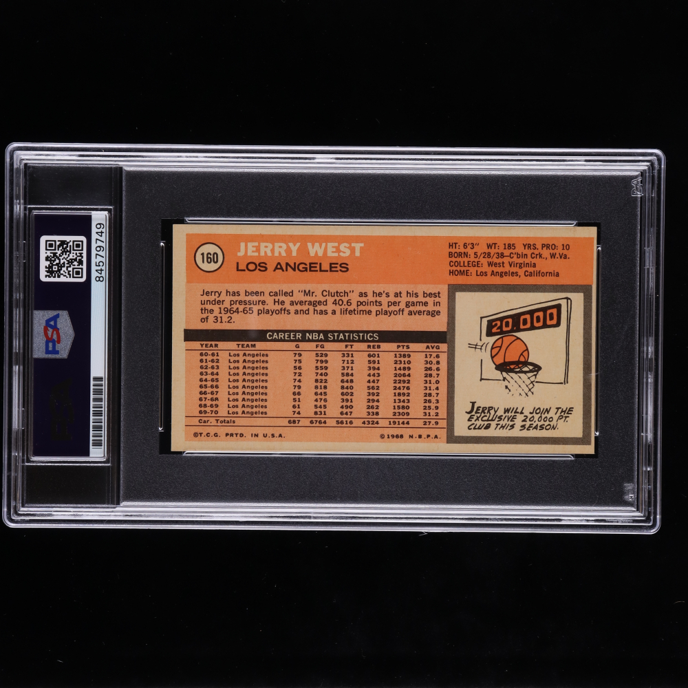 Jerry West Signed 1970-71 Topps All-Star #107 Basketball Card with (3 ...