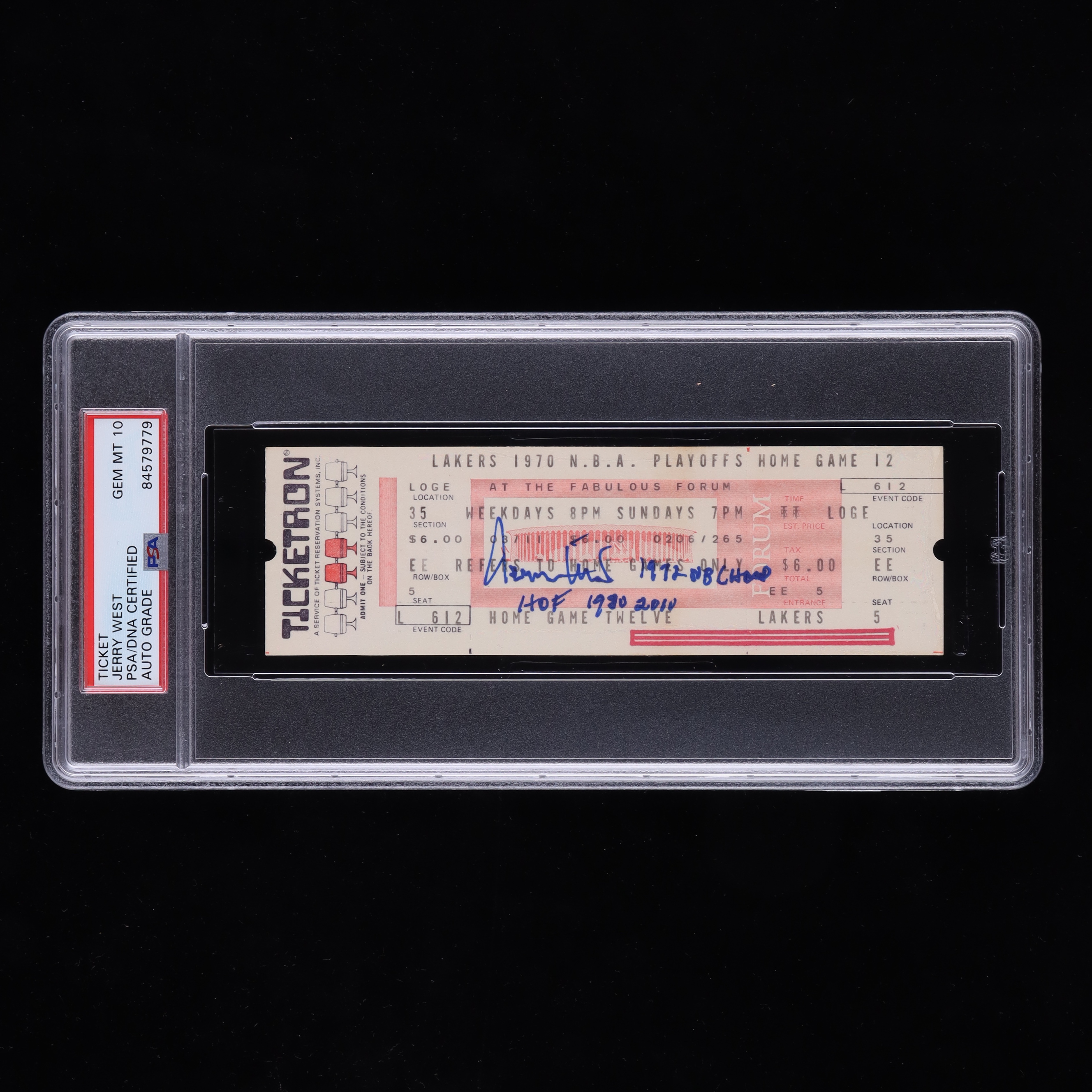 Jerry West Signed 1970 NBA Playoffs Game 12 Ticket (PSA) | Pristine Auction