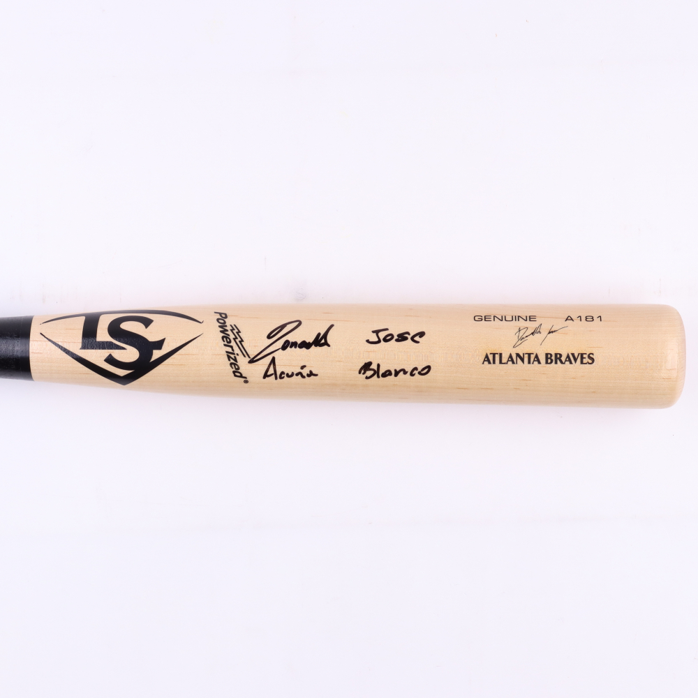 Ronald Jose Acuna Jr. Signed Louisville Slugger Baseball Bat Inscribed ...