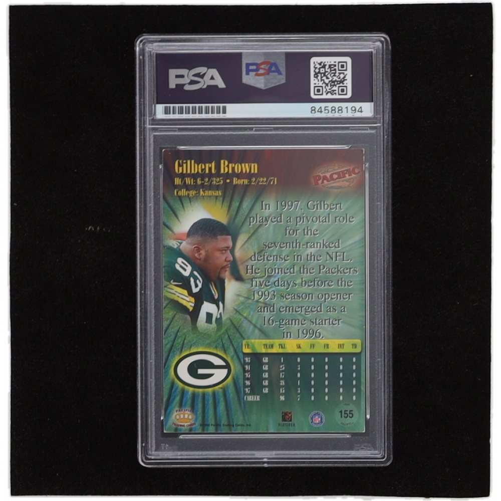 Gilbert Brown Signed 1998 Pacific #155 (PSA) | Pristine Auction