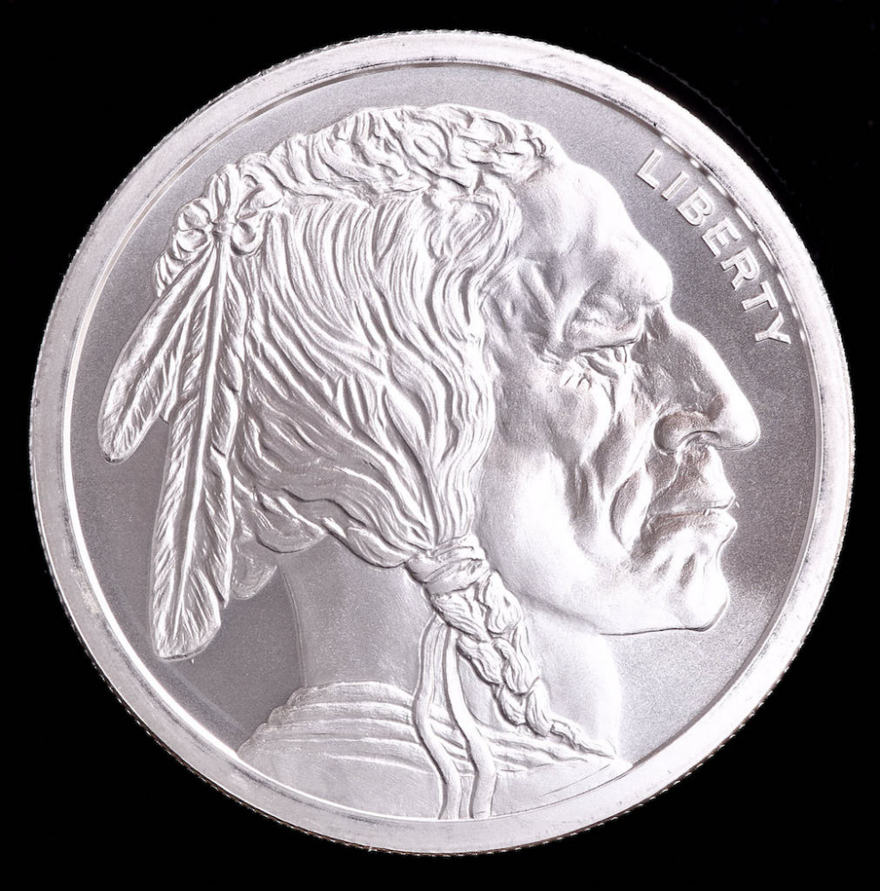 2 oz .999 Fine Silver Buffalo Design Bullion Round | Pristine Auction