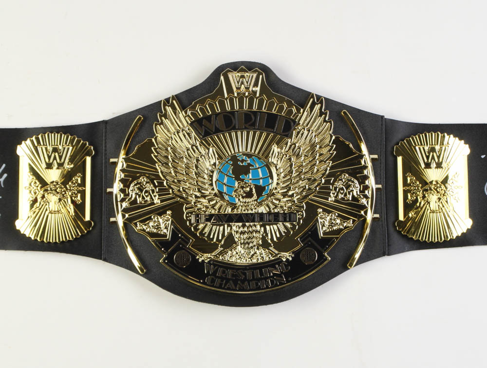 WWE World Heavyweight Champion Wrestling Belt Signed by (6) with Jerry ...