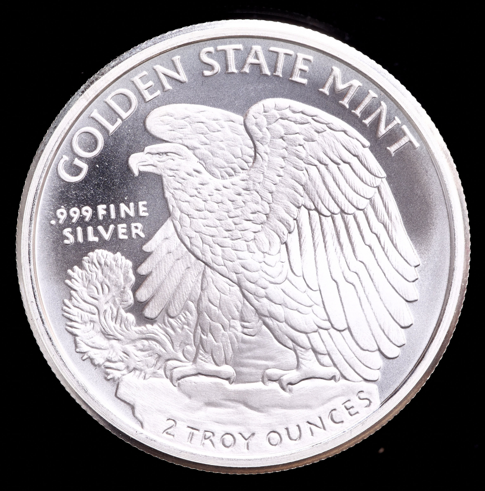 2 oz .999 Fine Silver Walking Liberty Design Bullion Round | Pristine ...