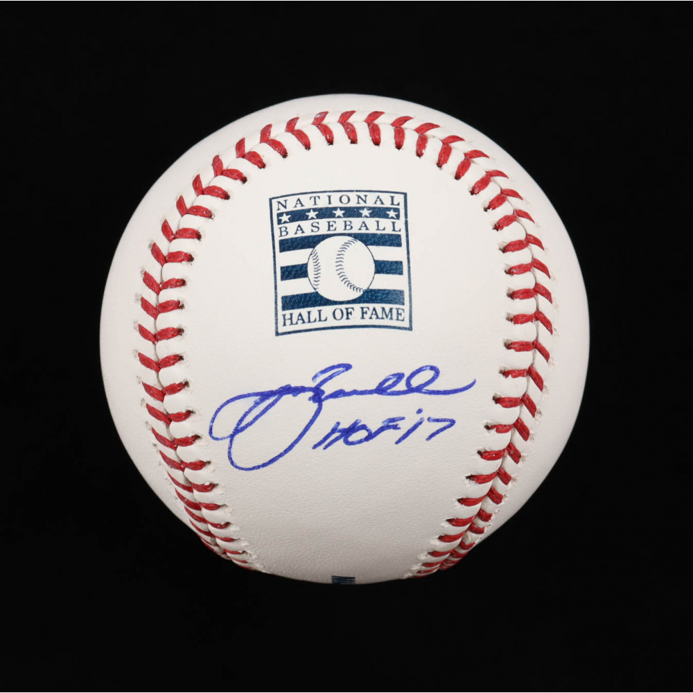 Jeff Bagwell Signed OML Hall Of Fame Logo Baseball Inscribed "HOF 17 ...