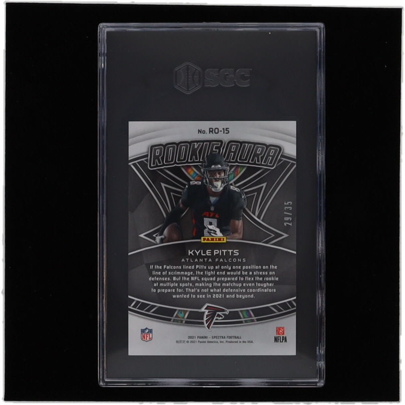 Kyle Pitts 2021 Panini Spectra Rookie Aura Neon Green #15 #29/35 (SGC 8 ...