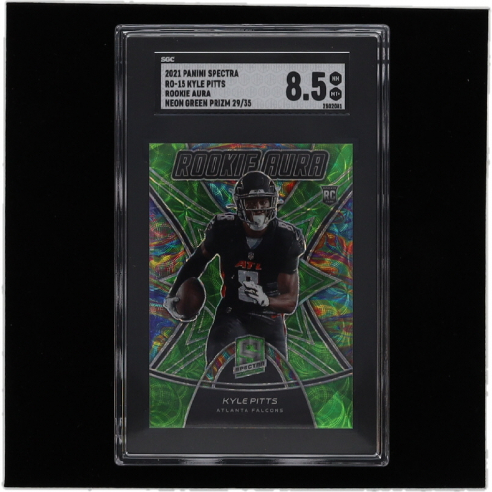 Kyle Pitts 2021 Panini Spectra Rookie Aura Neon Green #15 #29/35 (SGC 8 ...