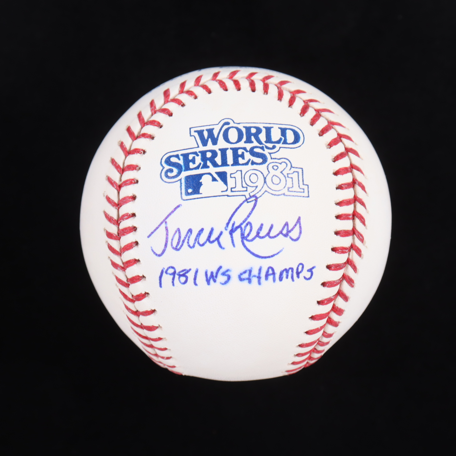 Jerry Reuss Signed 1981 World Series Logo Baseball Inscribed "1981 WS ...