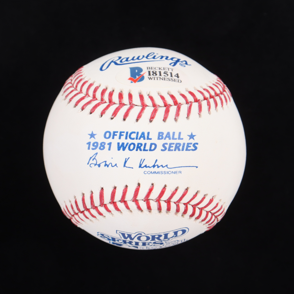 Jerry Reuss Signed 1981 World Series Logo Baseball Inscribed "1981 WS ...