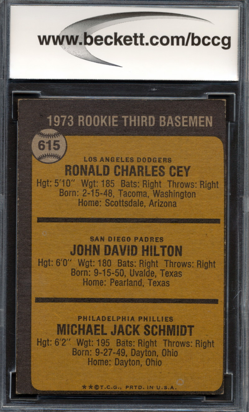 Ron Cey / John Hilton / Mike Schmidt 1973 Topps #615 Rookie Third ...