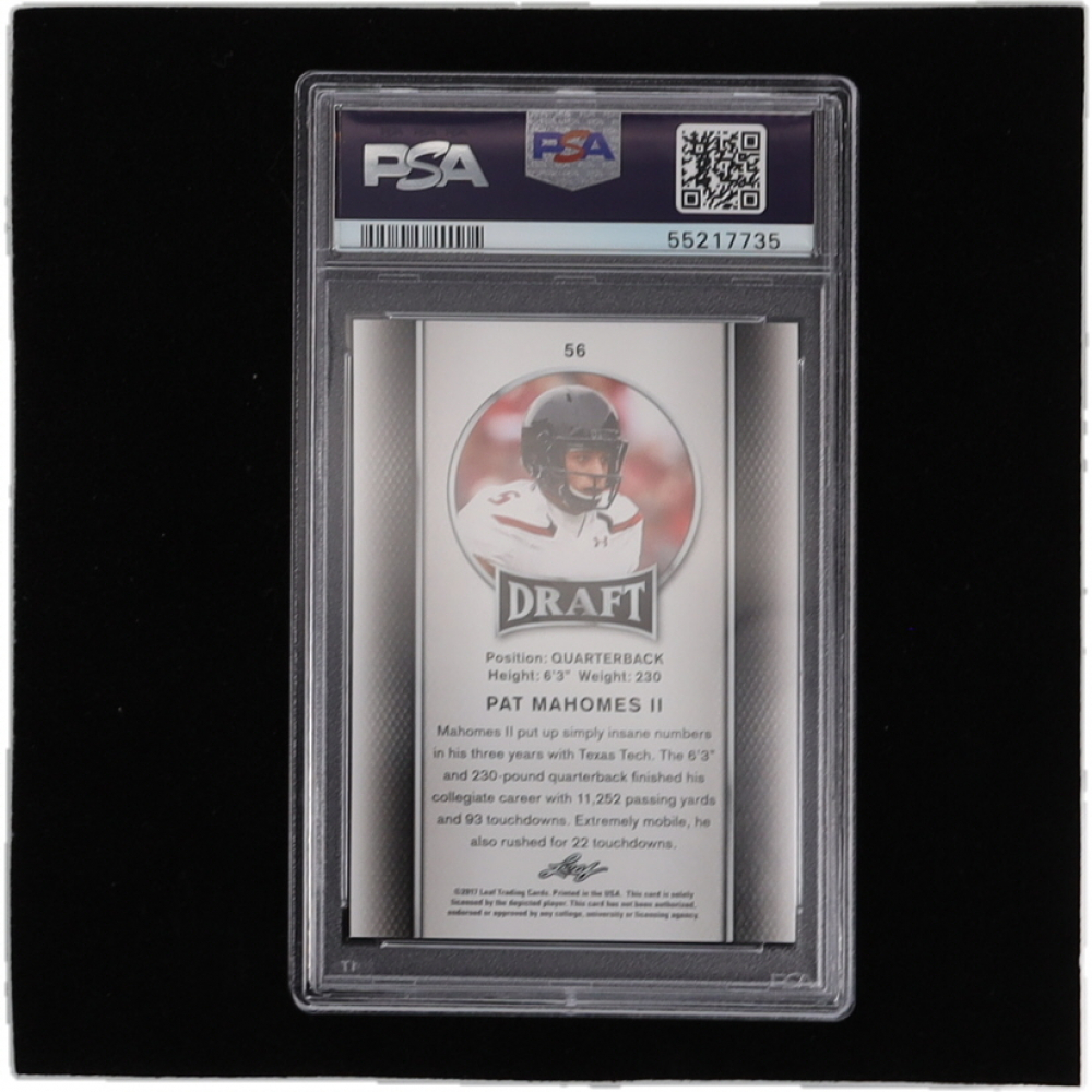 Patrick Mahomes II 2017 Leaf Draft #56 (PSA 10) | Pristine Auction