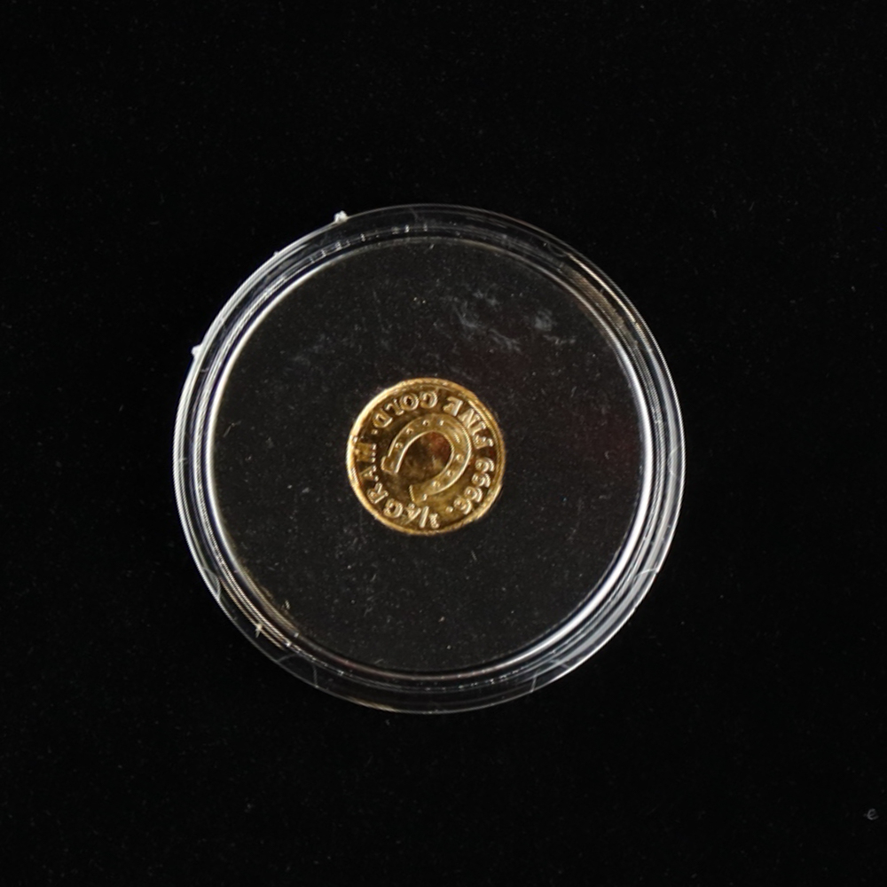 1/4 Gram .9999 Fine Gold Lucky Horseshoe Design Bullion Round ...