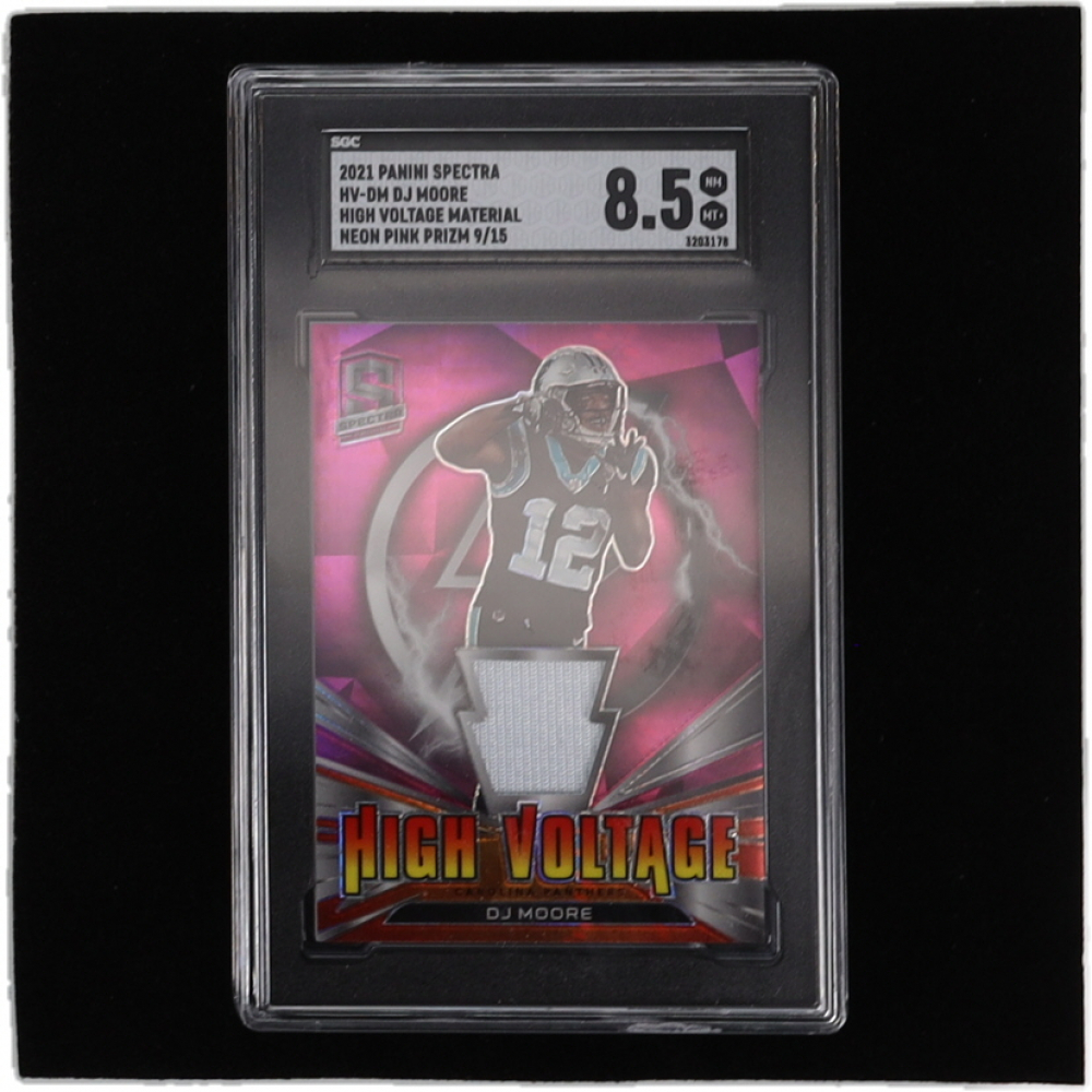D.J. Moore 2021 Panini Spectra High Voltage Materials Neon Pink #8 #9/ ...