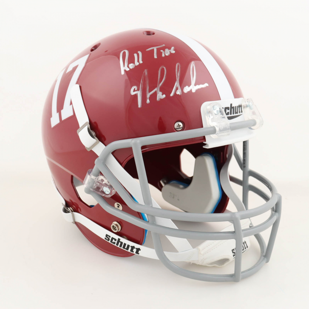 Nick Saban Signed Alabama Crimson Tide Full-Size Helmet Inscribed "Roll ...