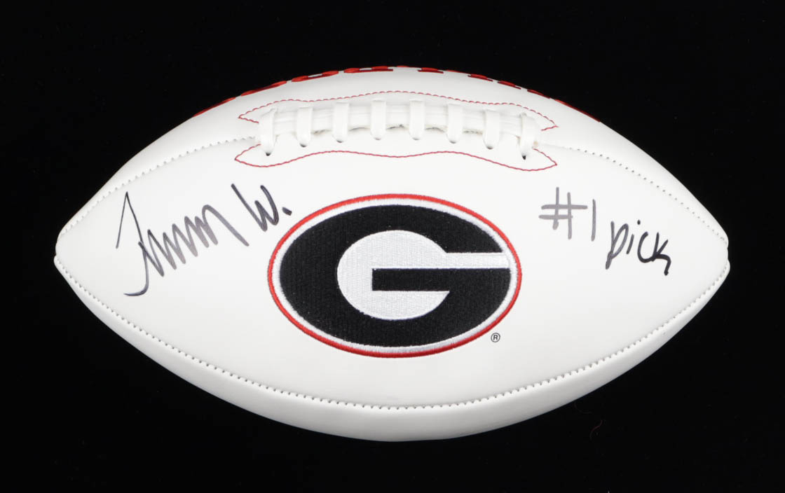 Travon Walker Signed Georgia Bulldogs Logo Football Inscribed "#1 Pick ...