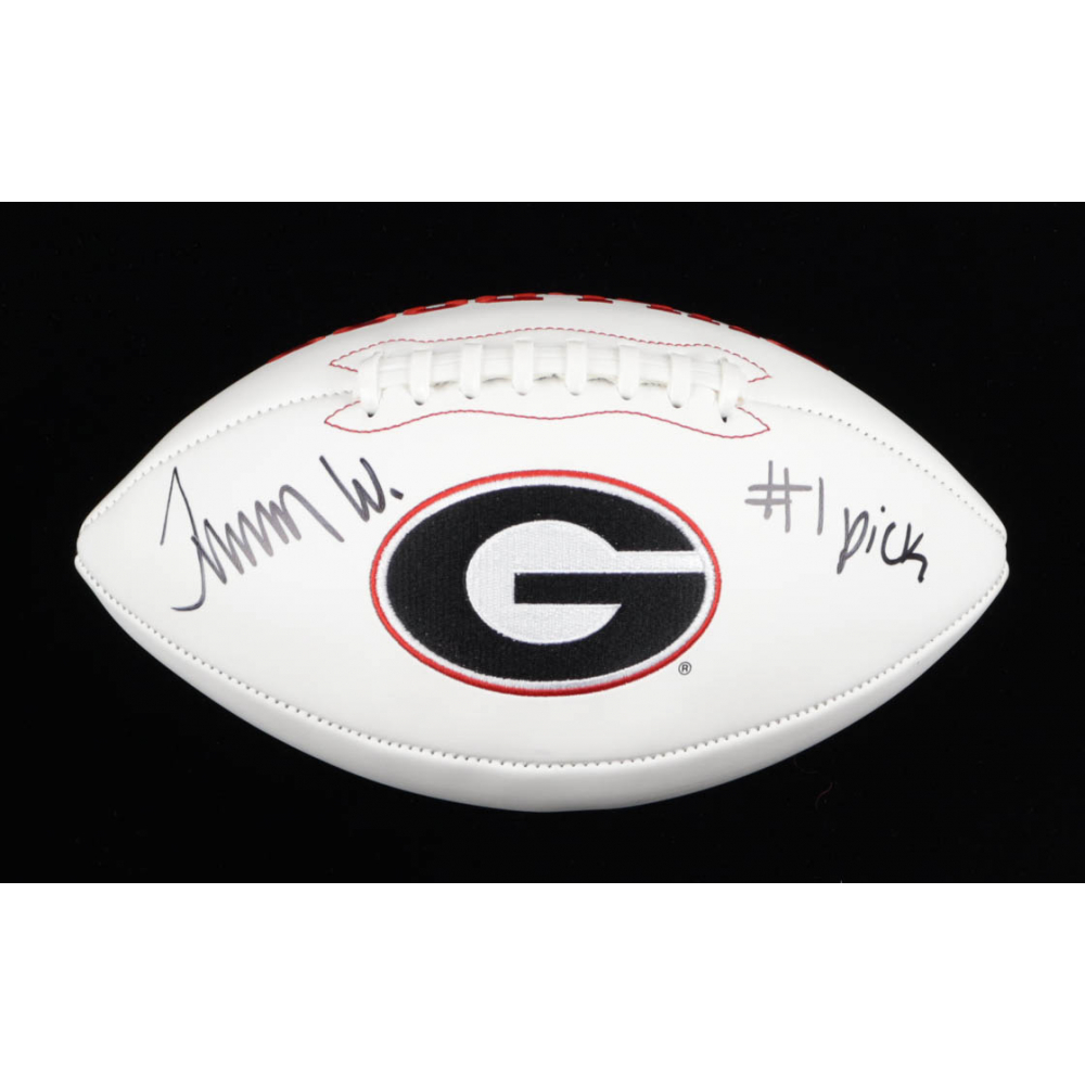 Travon Walker Signed Georgia Bulldogs Logo Football Inscribed "#1 Pick ...