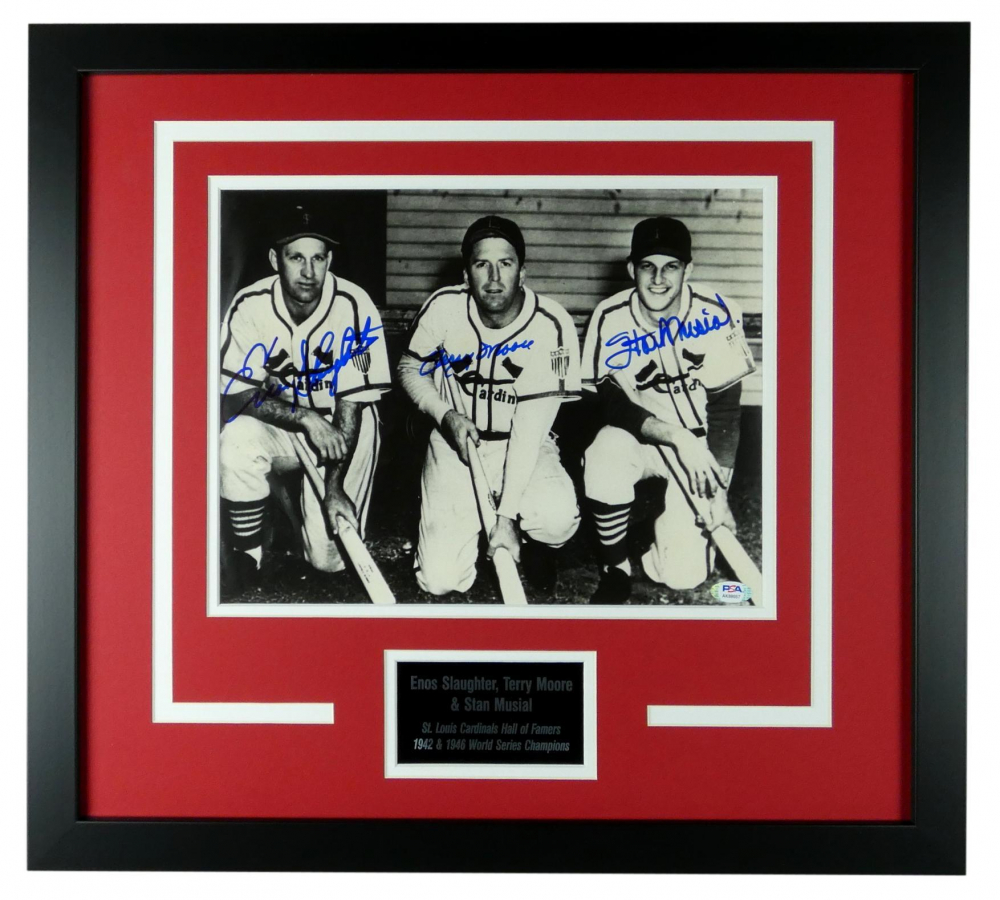 Stan Musial, Enos Slaughter & Terry Moore Signed Cardinals Custom ...