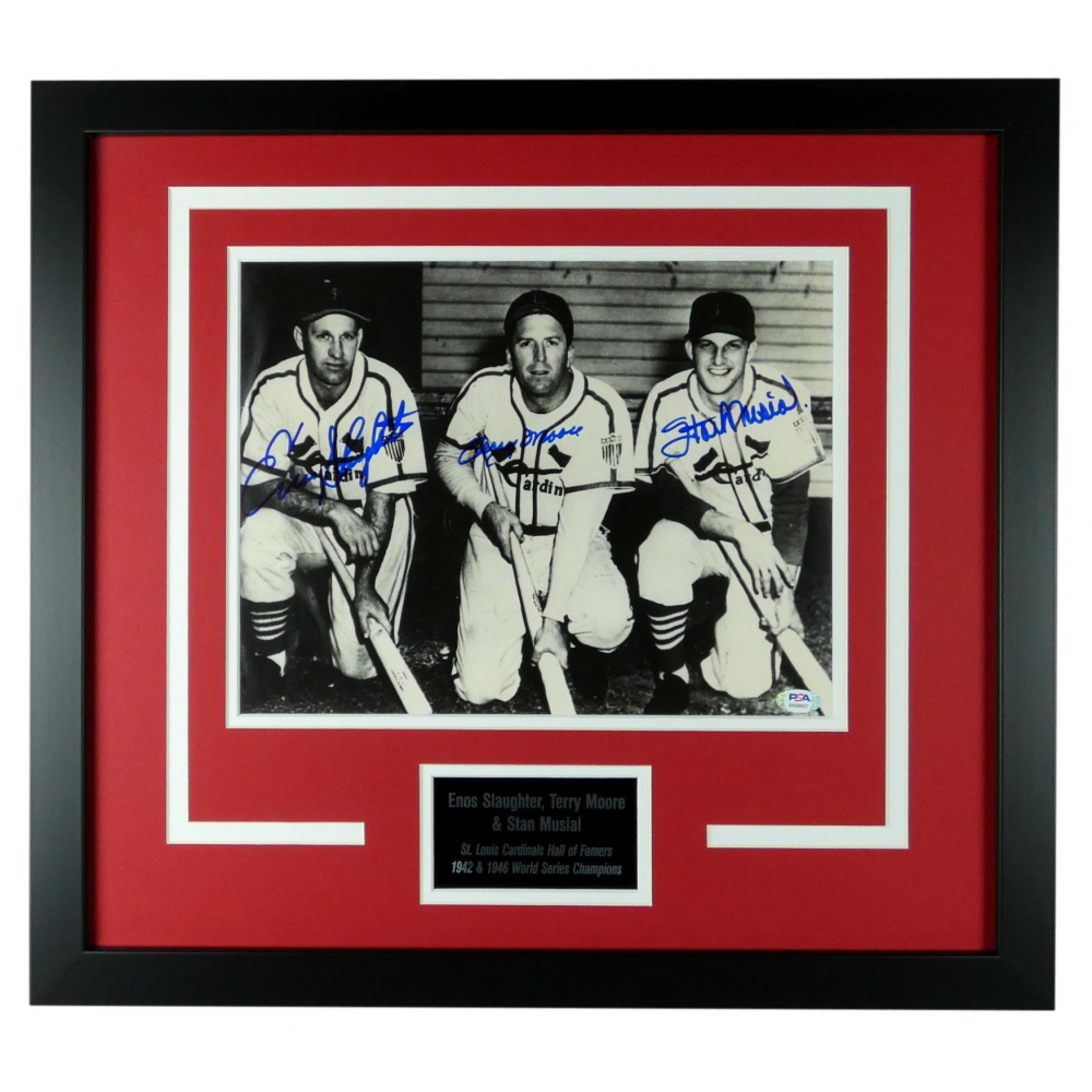 Stan Musial, Enos Slaughter & Terry Moore Signed Cardinals Custom ...