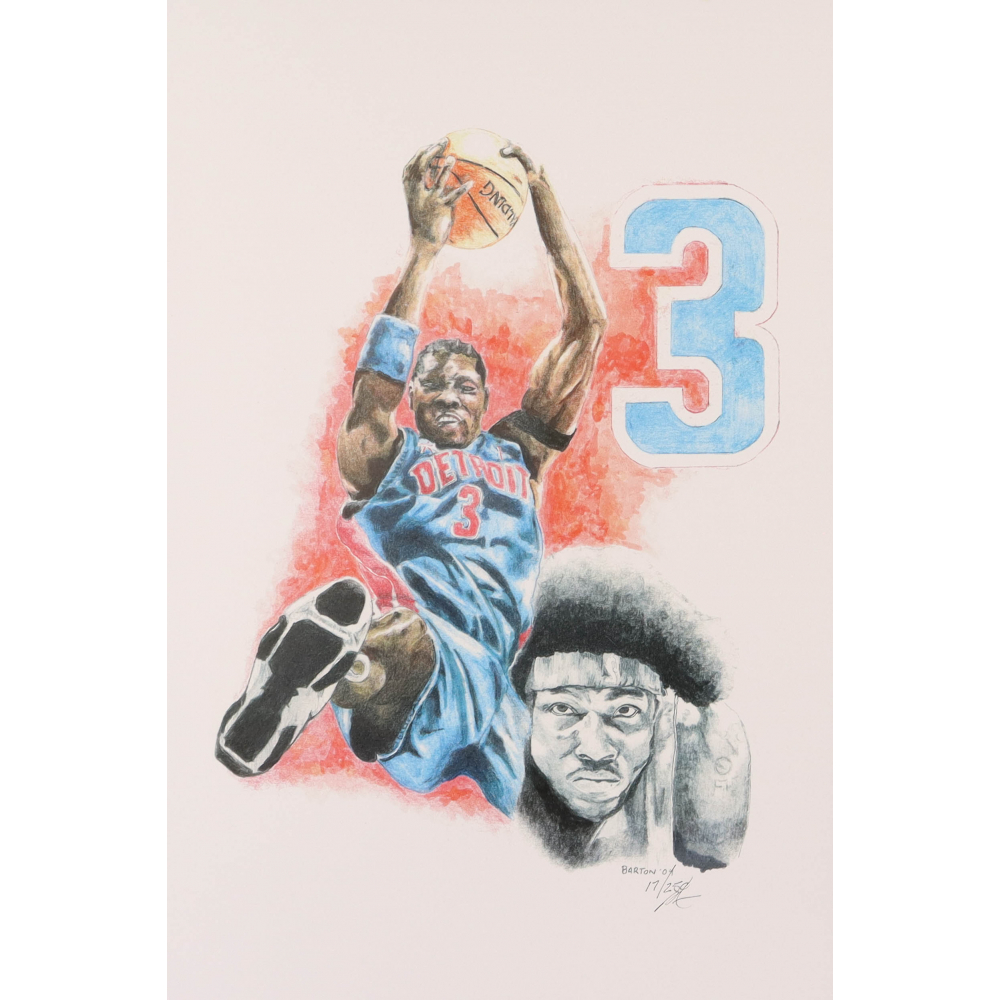 Ben Wallace - Pistons - Brian Barton 12x18 Signed Limited Edition ...