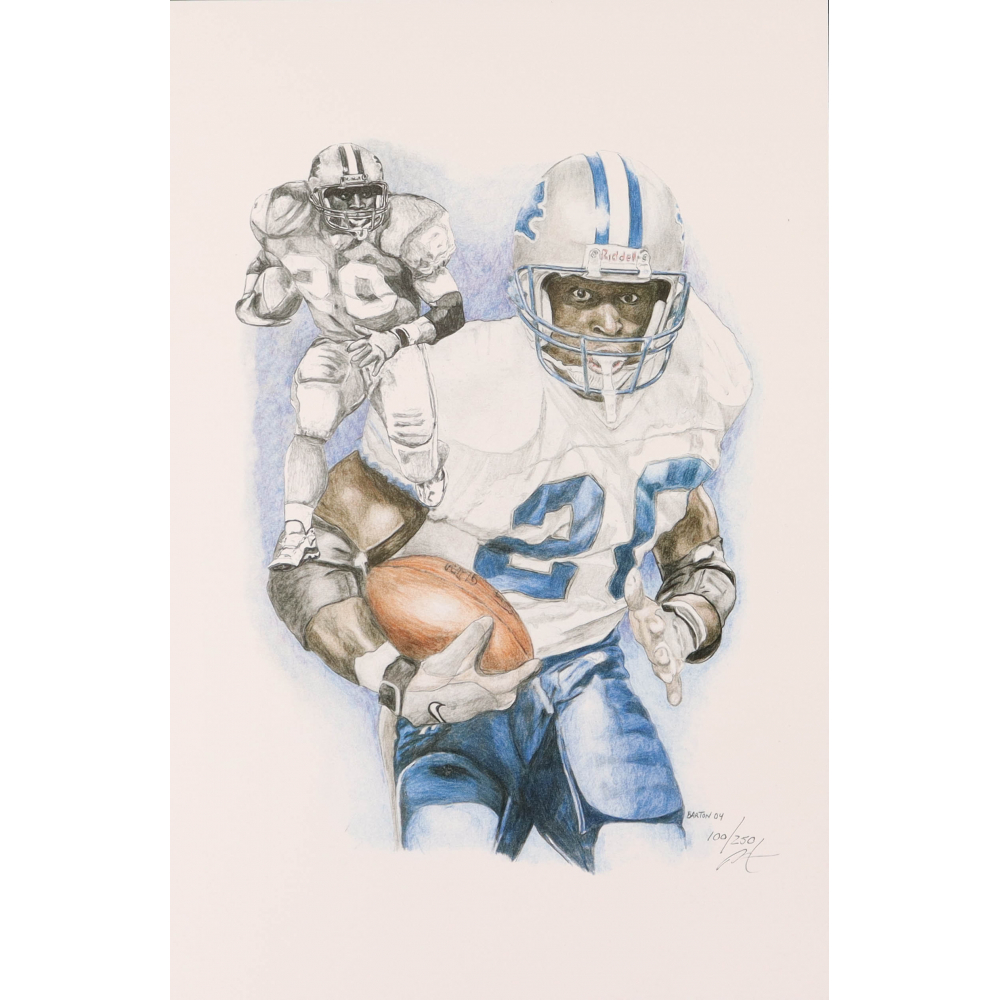 Barry Sanders - Lions - Brian Barton 12x18 Signed Limited Edition ...