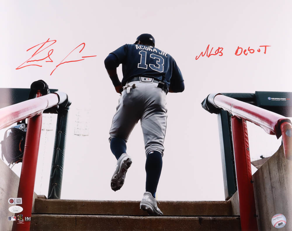 Ronald Acuna Jr. Signed Braves 16x20 Photo Inscribed "MLB Debut" (JSA ...