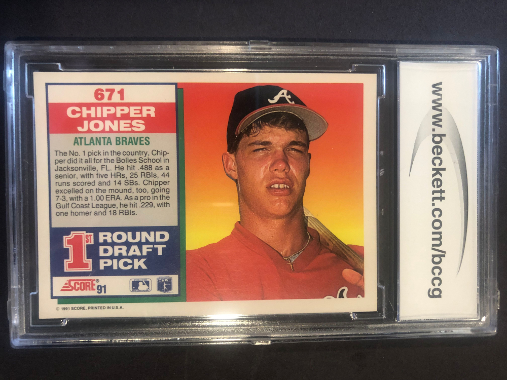 Chipper Jones 1991 Score #671 RC (BCCG 10) | Pristine Auction