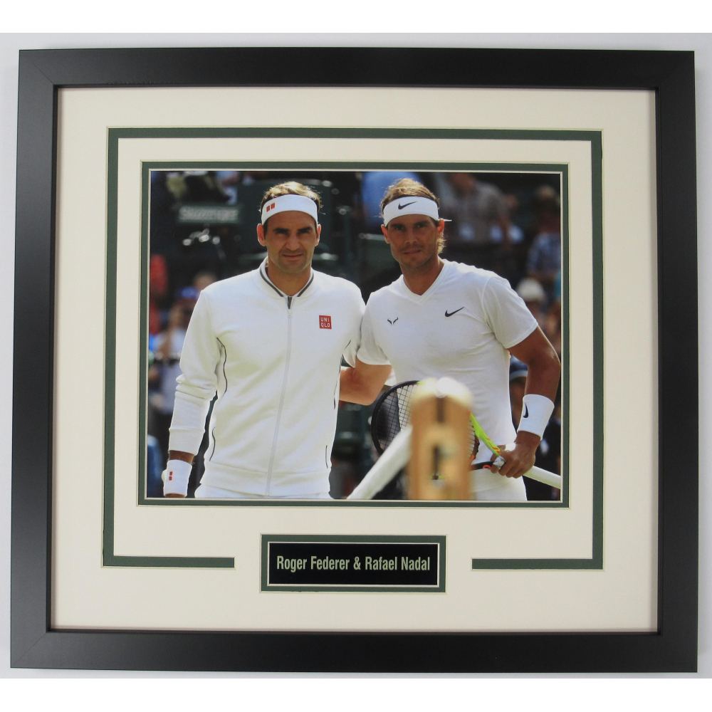 Rafael Nadal & Roger Federer Custom Framed Photo Display | Pristine Auction