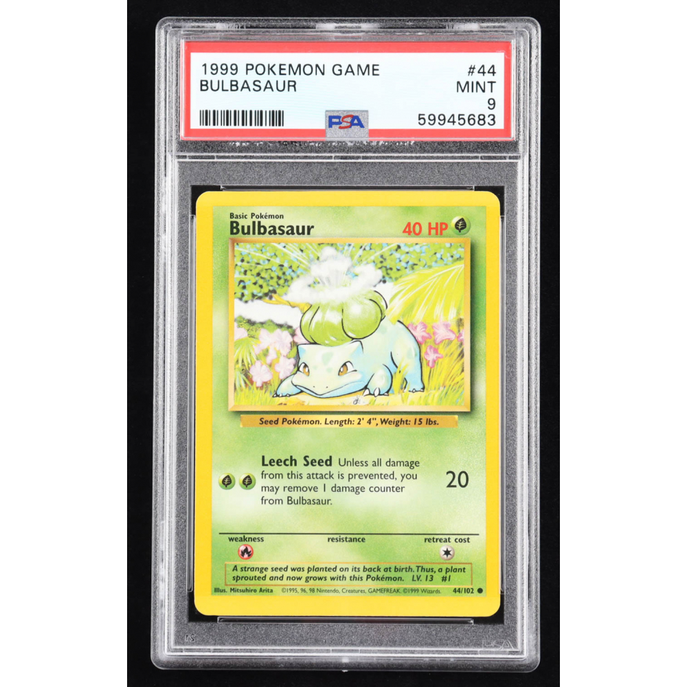 Bulbasaur 1999 Pokemon Base Unlimited #44 (PSA 9) | Pristine Auction