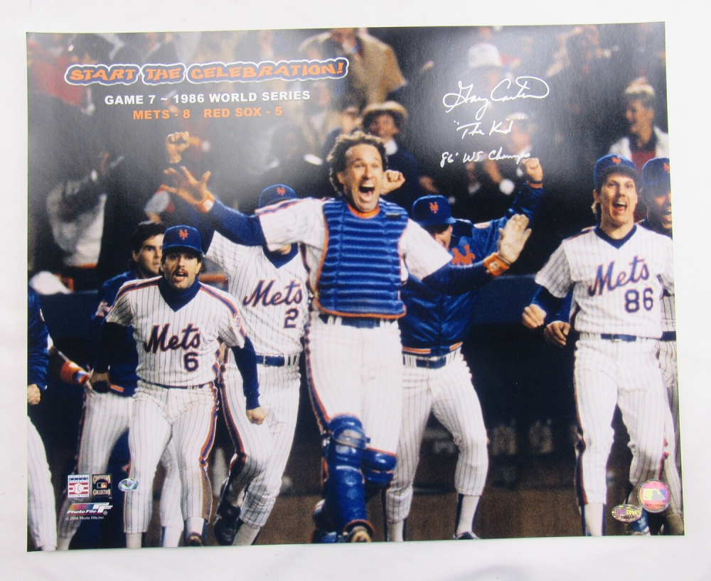 Gary Carter Signed Mets 16x20 Photo Inscribed "The Kid" & "86' WS Champ ...