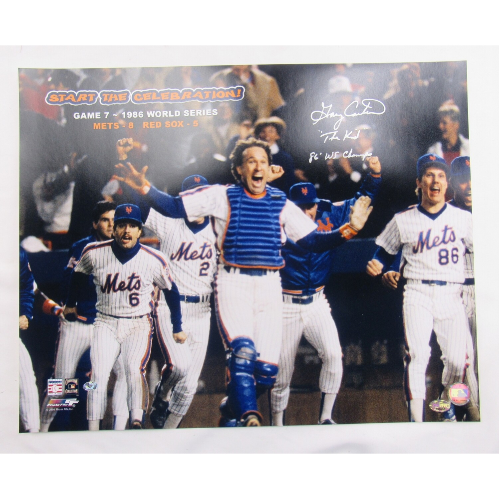 Gary Carter Signed Mets 16x20 Photo Inscribed "The Kid" & "86' WS Champ ...