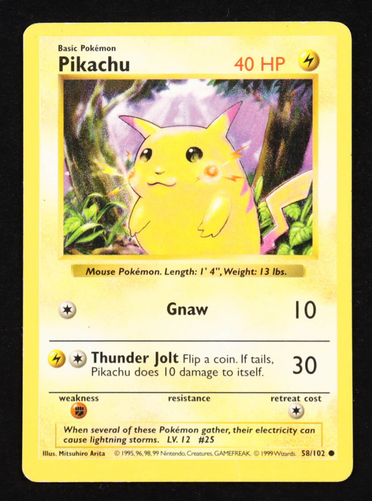 Pikachu 1999 Pokemon Base Shadowless #58 | Pristine Auction