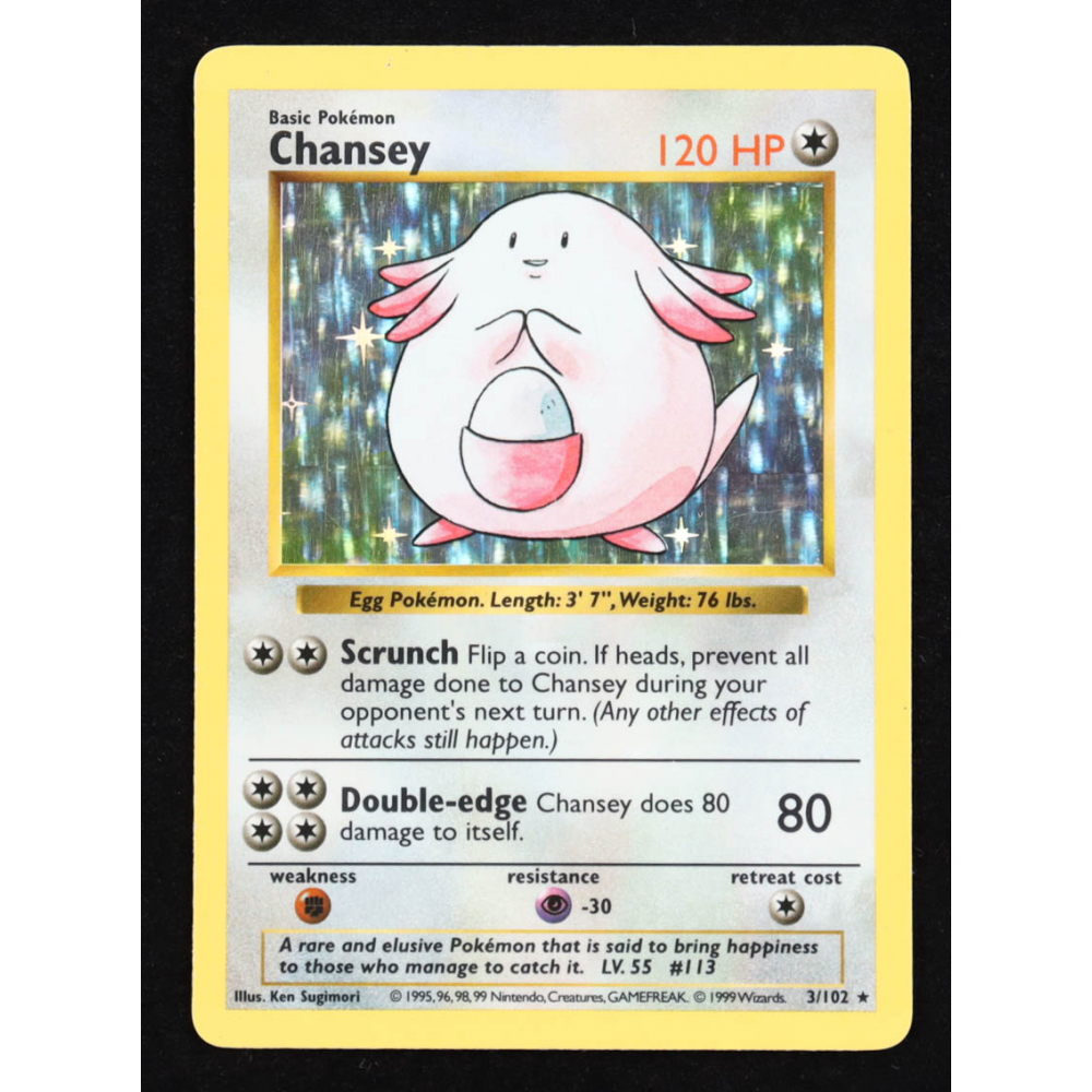 Chansey 1999 Pokemon Base Shadowless #3 Holo | Pristine Auction