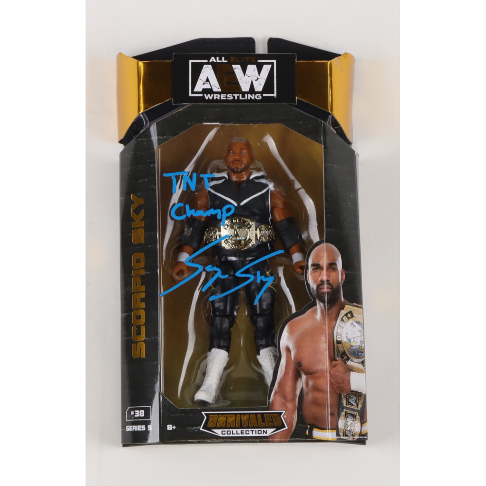 Scorpio Sky AEW Action Figure Inscribed "TNT Champ" (JSA) | Pristine ...