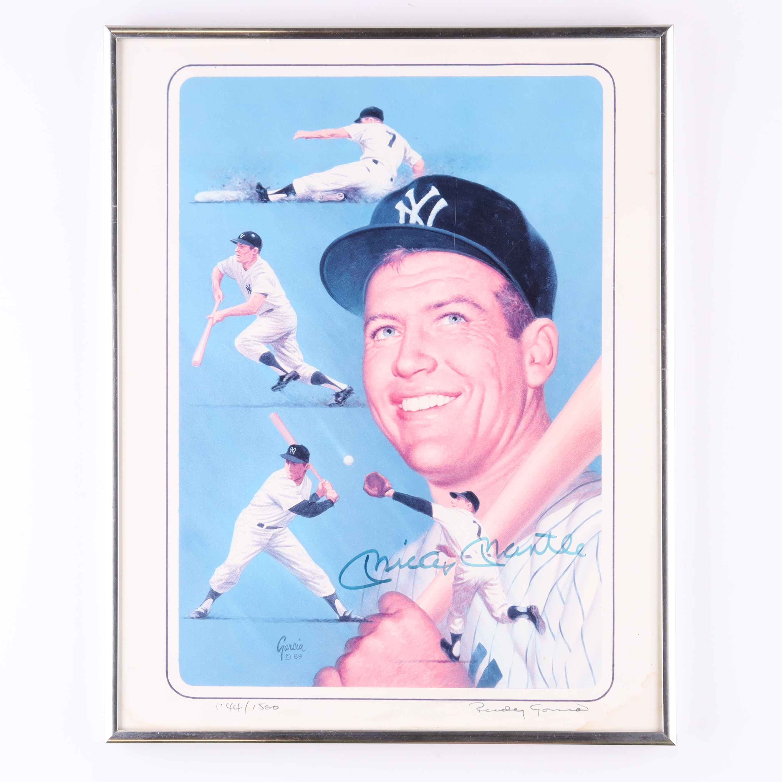 Mickey Mantle Signed LE Yankees Custom Framed Lithograph (Beckett ...