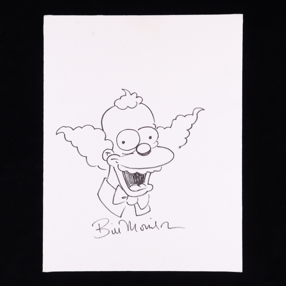 Bill Morrison Signed "The Simpsons Krusty the Clown" 14x18 Hand-Drawn ...