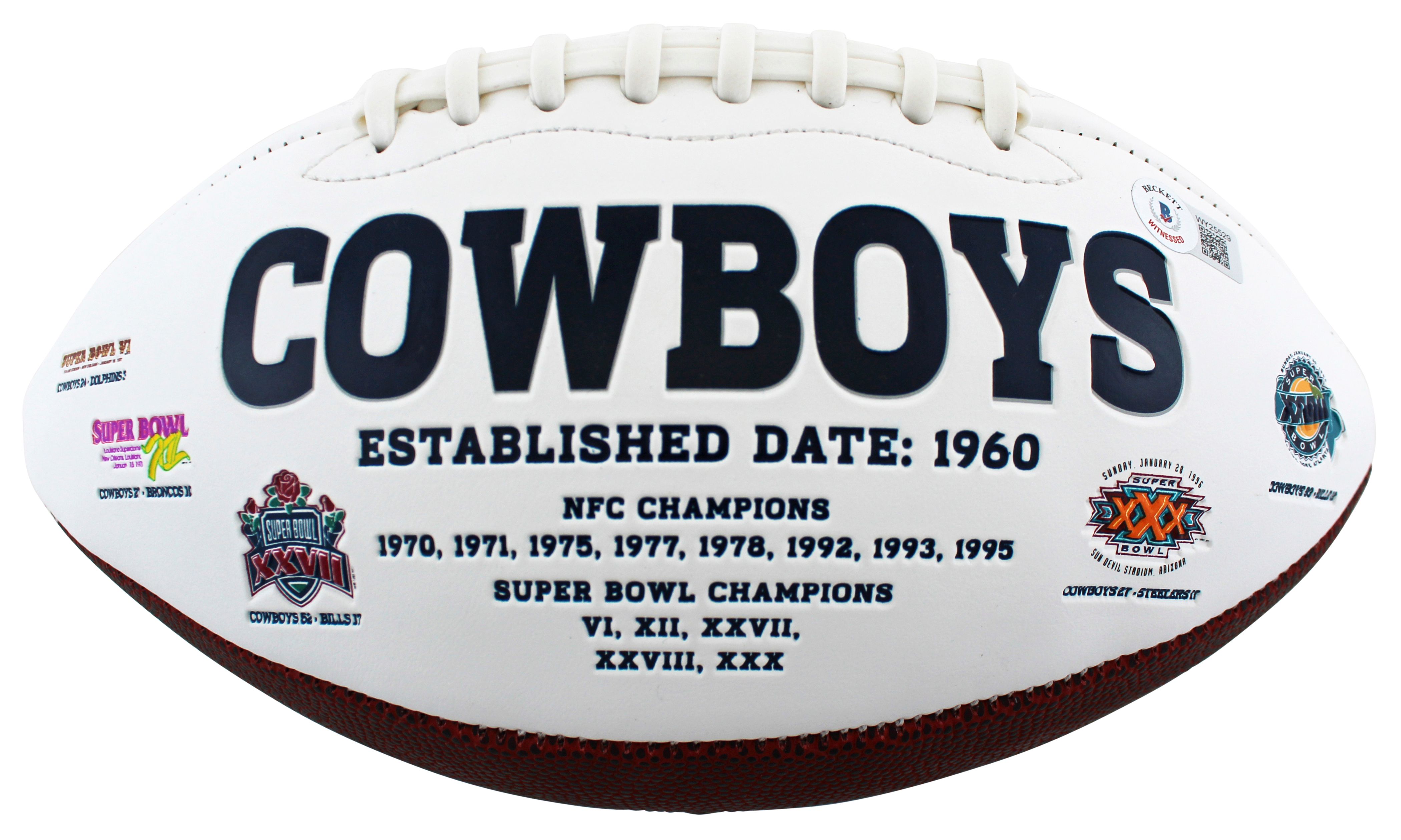 Roger Staubach, Tony Dorsett & Drew Pearson Signed Cowboys Logo ...