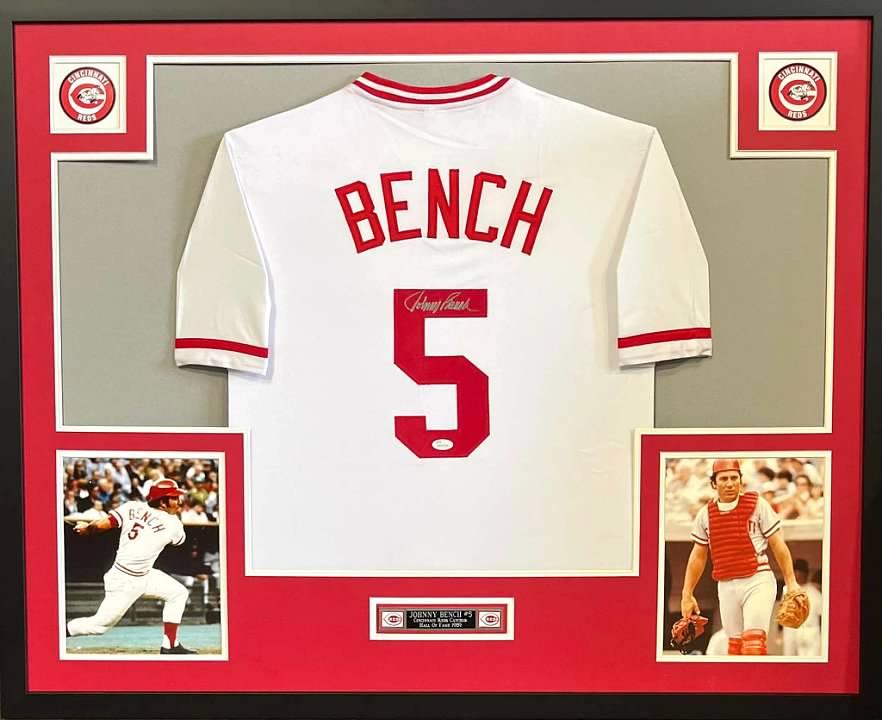 Johnny Bench Signed Custom Framed Jersey Display (JSA) | Pristine Auction
