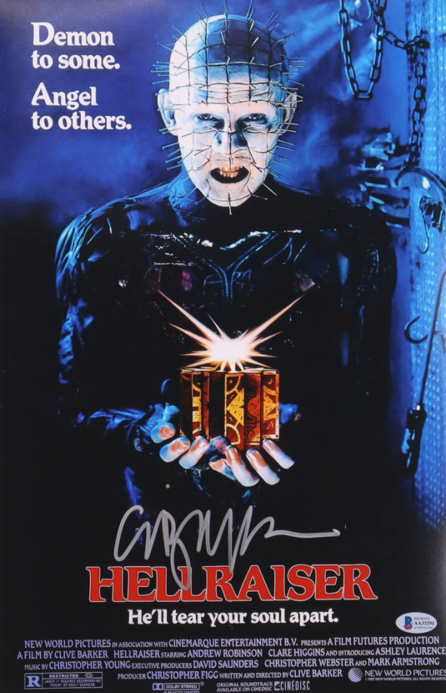 Clive Barker Signed "Hellraiser" 11x17 Photo (Beckett) | Pristine Auction