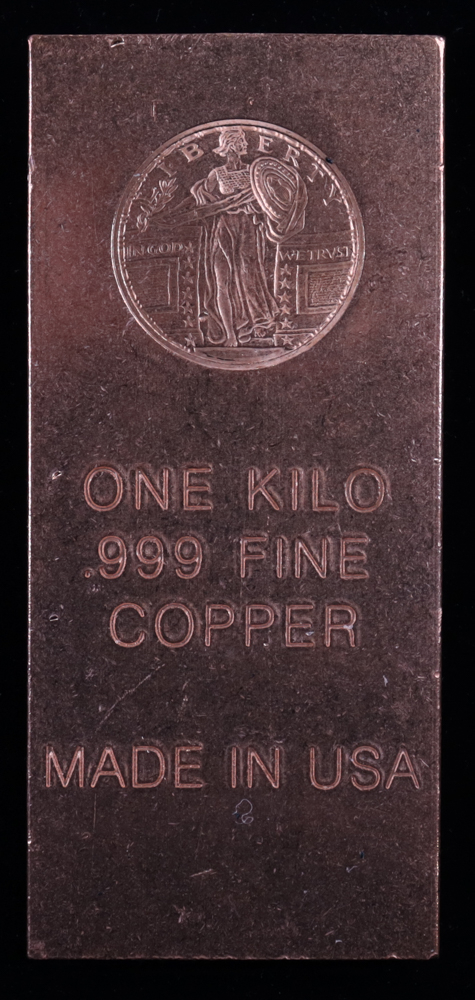 One Kilo .999 Fine Copper Liberty Design Bullion Bar | Pristine Auction