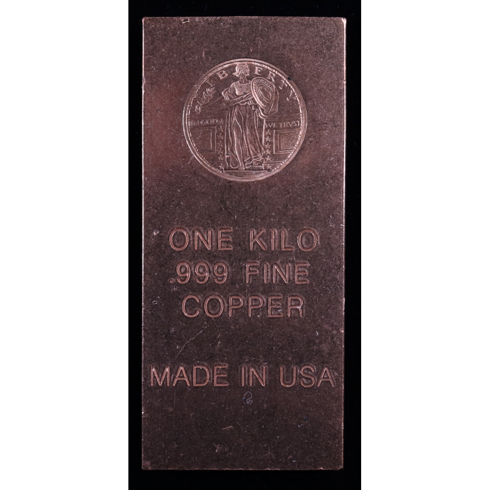 One Kilo .999 Fine Copper Liberty Design Bullion Bar | Pristine Auction
