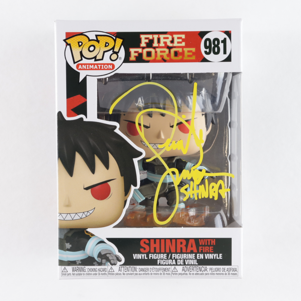 Derick Snow Signed "Fire Force" #981 Shinra with Fire Funko Pop! Vinyl ...