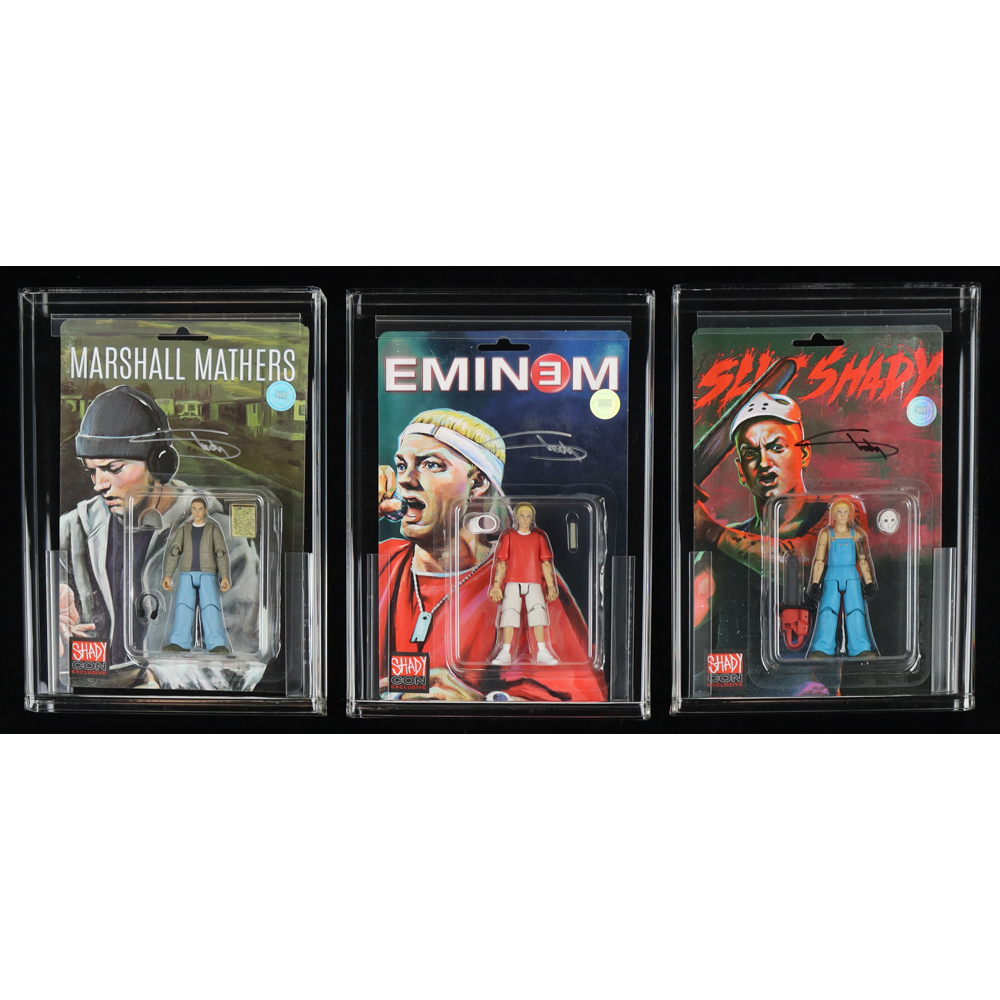 Eminem Signed Complete Set of (3) Shadycon Action Figures (Beckett ...