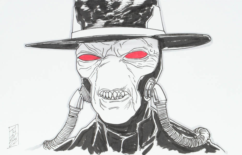Cad Bane "Star Wars" Original Sketch by Tom Hodges (PA) | Pristine Auction