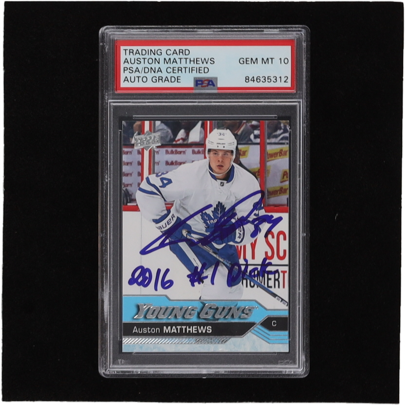 Auston Matthews Signed 2016-17 Upper Deck #201 YG RC Inscribed "2016 #1 ...