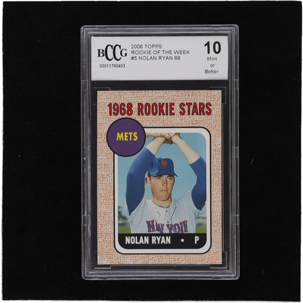 Nolan Ryan 2006 Topps Rookie of the Week #5 68 (BCCG 10) | Pristine Auction
