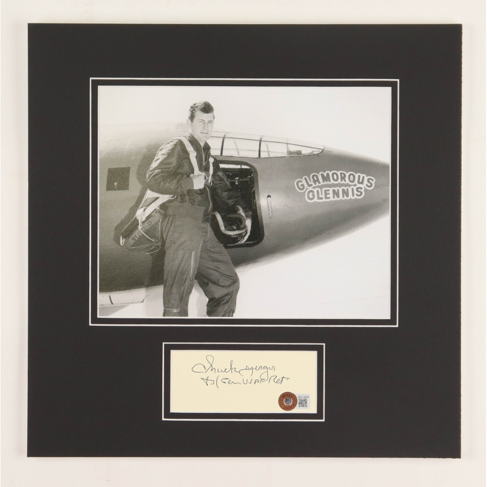 Chuck Yeager Signed 14x14 Custom Matted Cut Display Inscribed "Br Gen ...