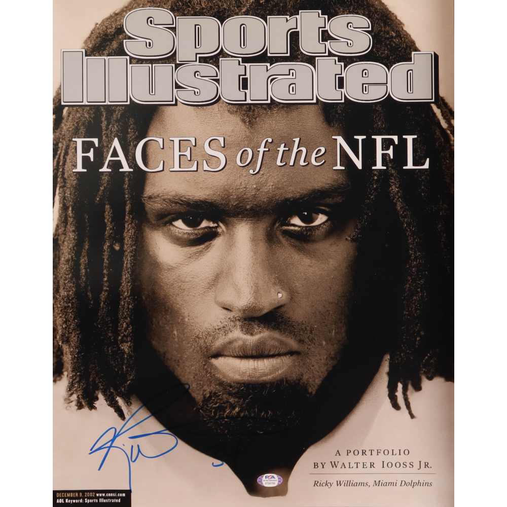 ricky-williams-signed-sports-illustrated-16x20-photo-psa-pristine